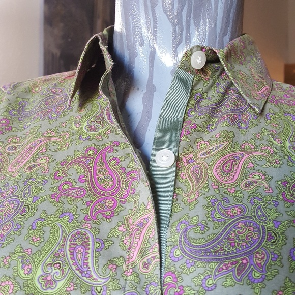 Charter Club | Tops | Green Pink Purple Paisley Professional Work Shirt ...